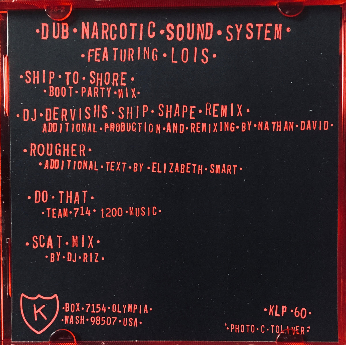 Dub Narcotic Sound System and Lois "Ship to Shore" CD (1996) – Modern ...