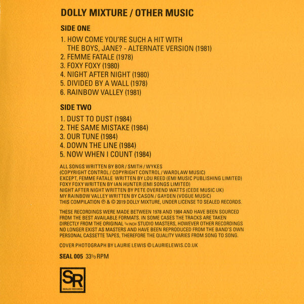 Dolly Mixture "Other Music" Black LP (2019) – Modern Soul Records